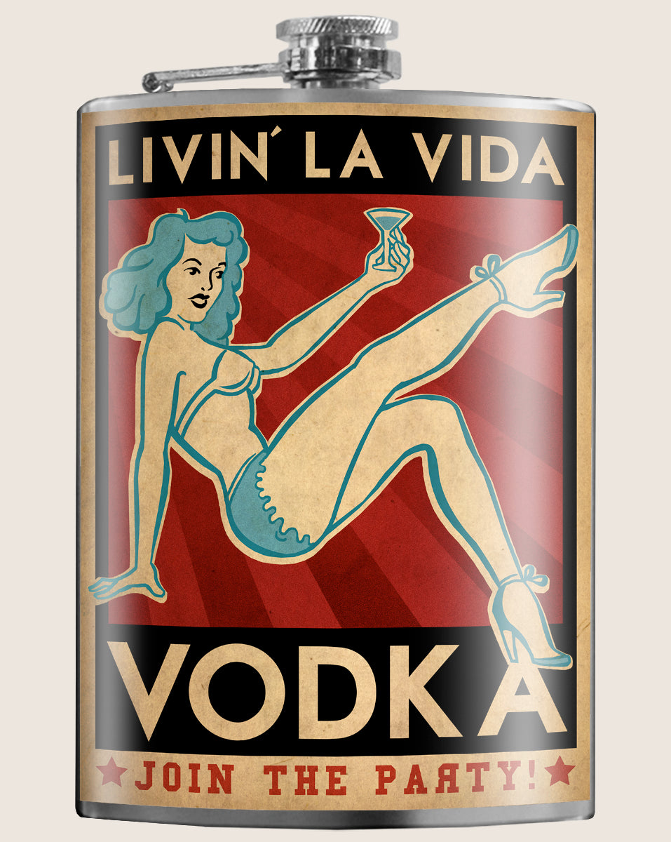 Flask: La Vida Vodka - Unique, funny and cool hip flask with vintage ...